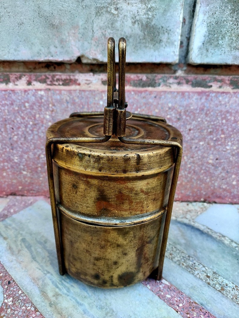 Old Brass Lunch Box/ Brass Tiffin Box/ Brass Lunch Box/ Brass - Etsy