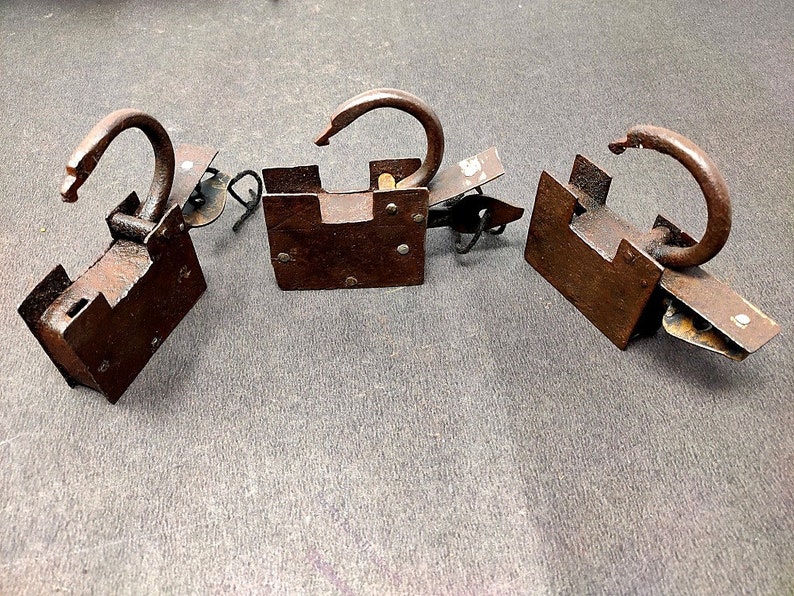 Antique Iron Padlock Old Iron Puzzle Lock Tricky Lock Screw | Etsy