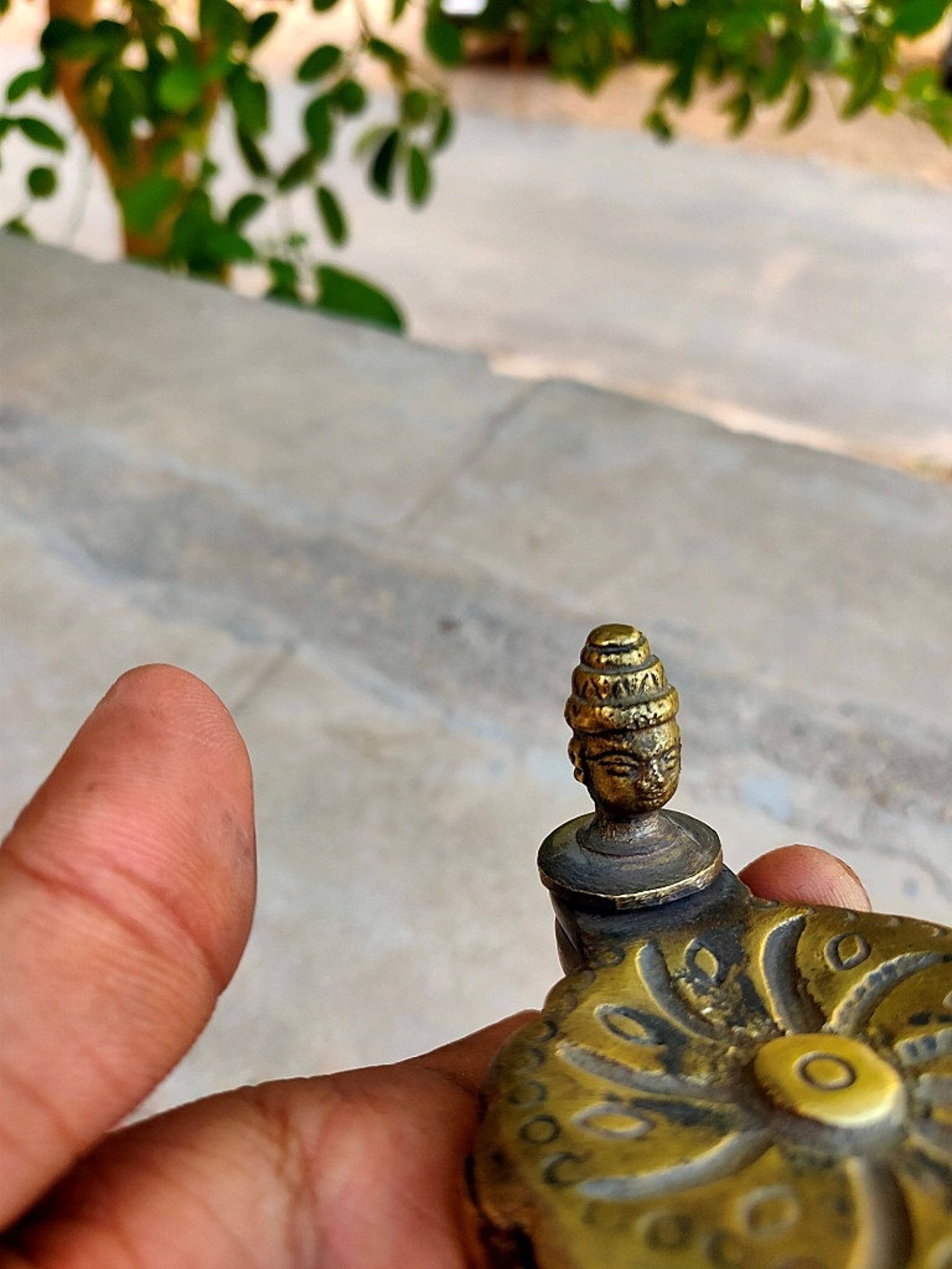 Old Brass Tikka Pot Old Hindu God Shiva Head Carved Kumkum Box | Etsy