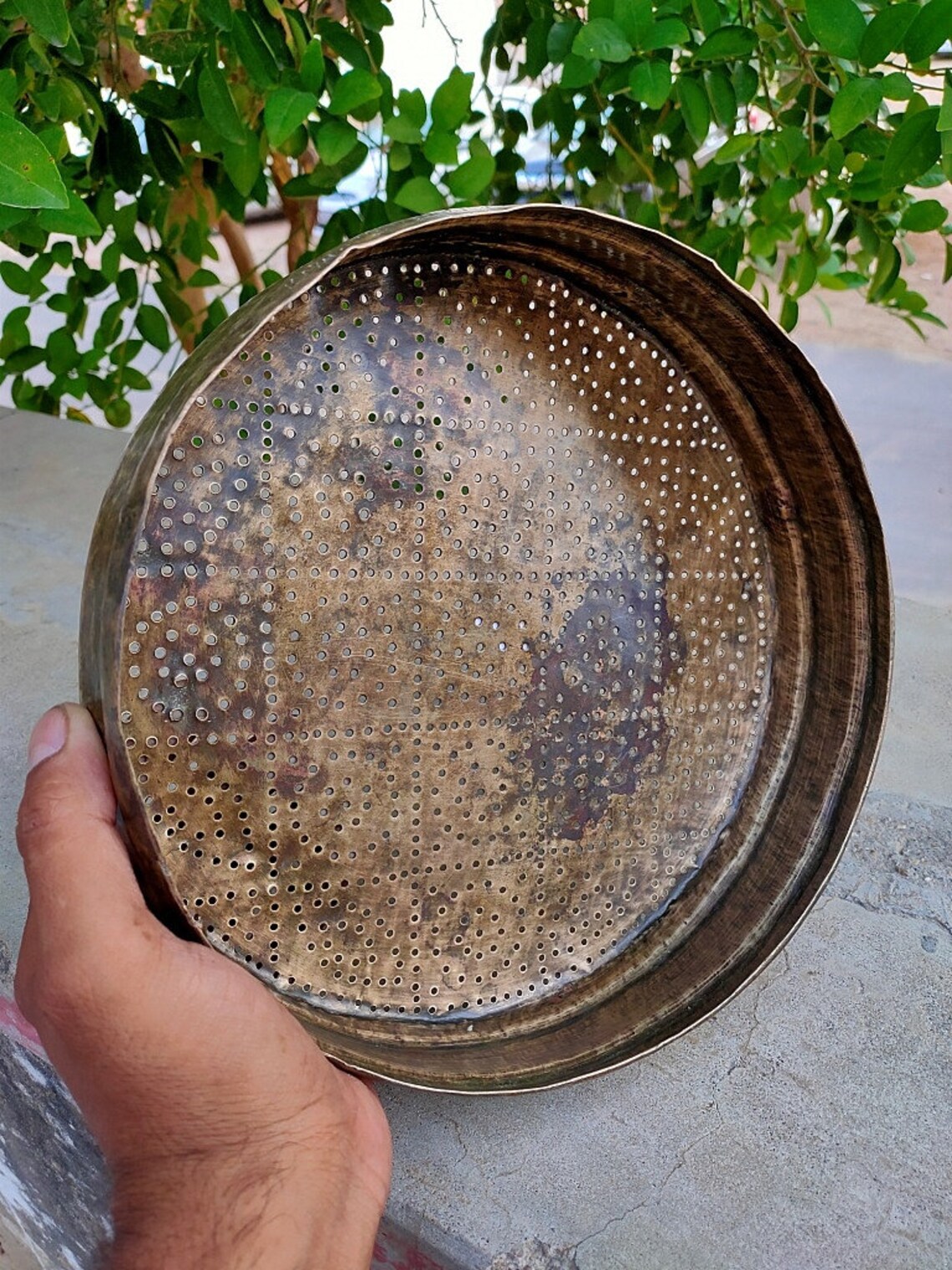 Antique Rare Brass Grain Filter Hand Crafted Line Cut Design | Etsy