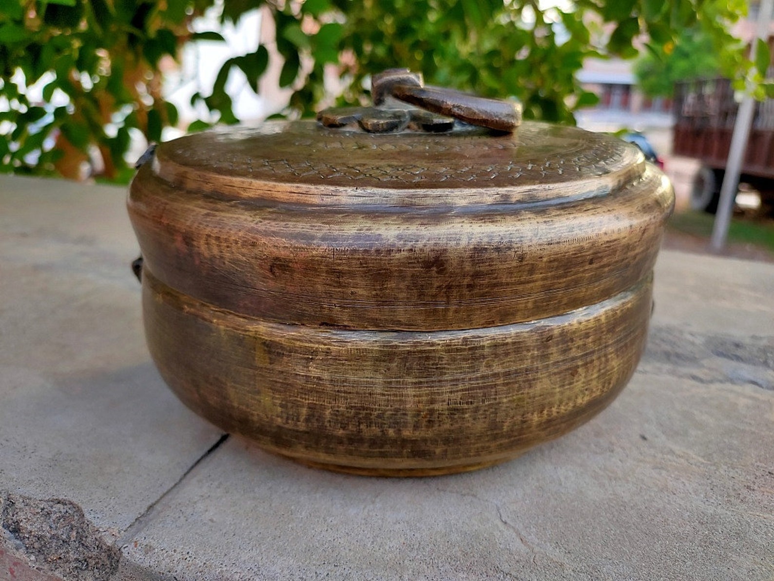 Old Rare Original Brass Chapati Box Hand Carved Tiffin Box - Etsy