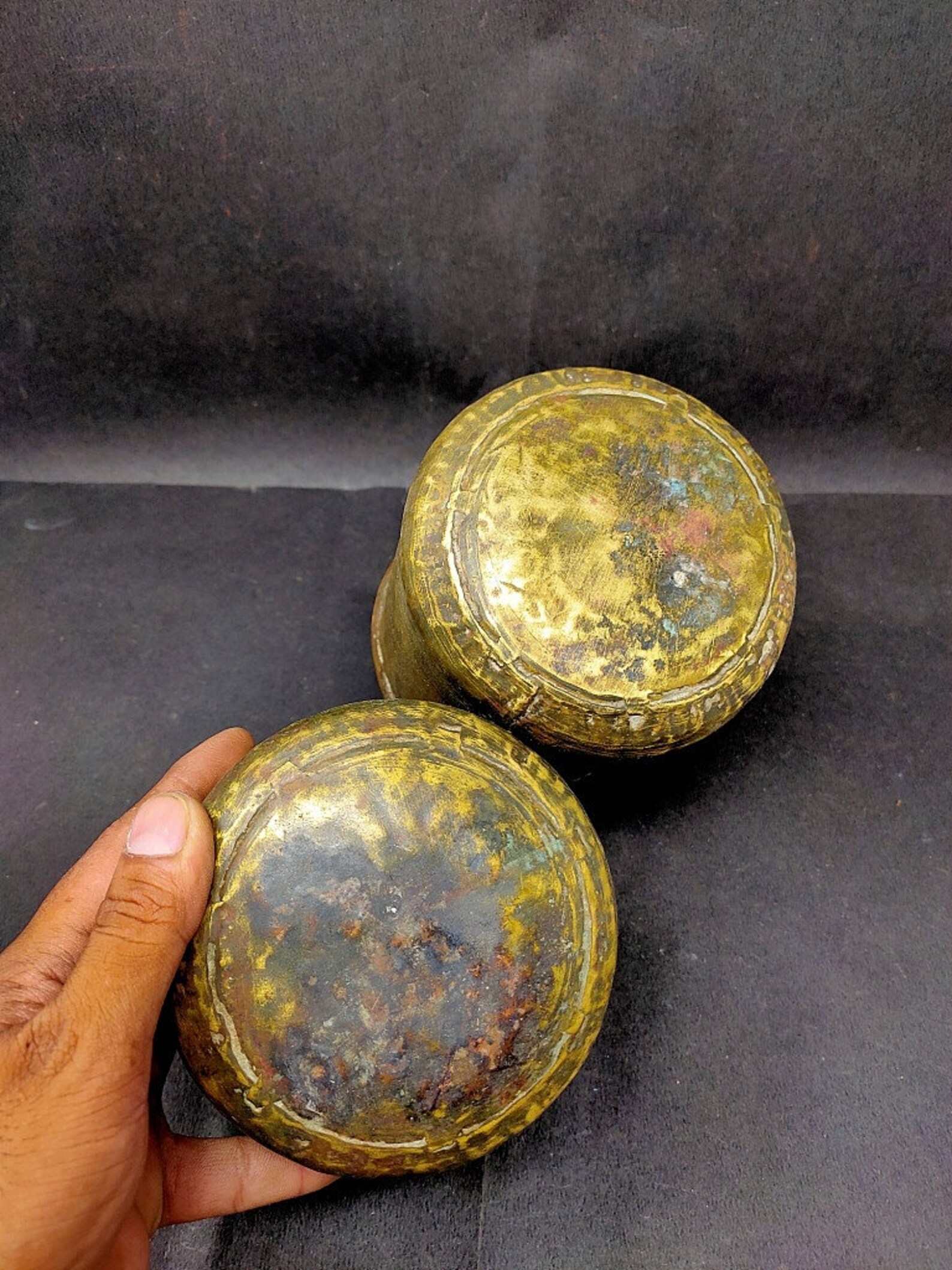 Antique Brass Vegetable Pot Old Hand Crafted 2 Container Pot - Etsy