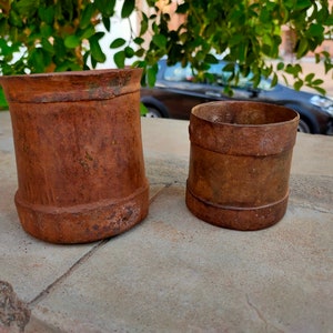 Antique Iron Rice Measurement Pot Hand Forged Rice Measure Pot Indoor ...