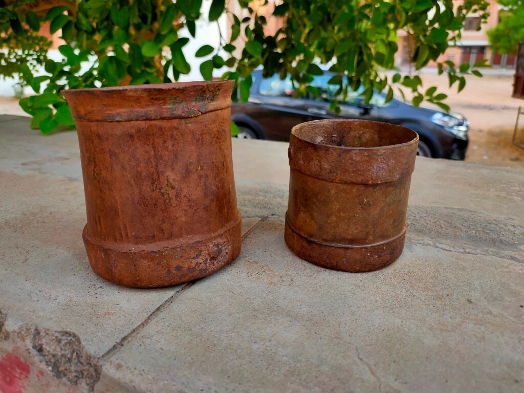 Antique Iron Rice Measurement Pot Hand Forged Rice Measure Pot Indoor ...