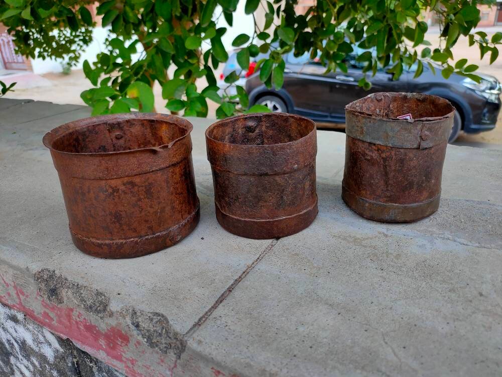 Vintage Iron Rice Measurement Pot Old Hand Made Pot Hand Forged Iron ...