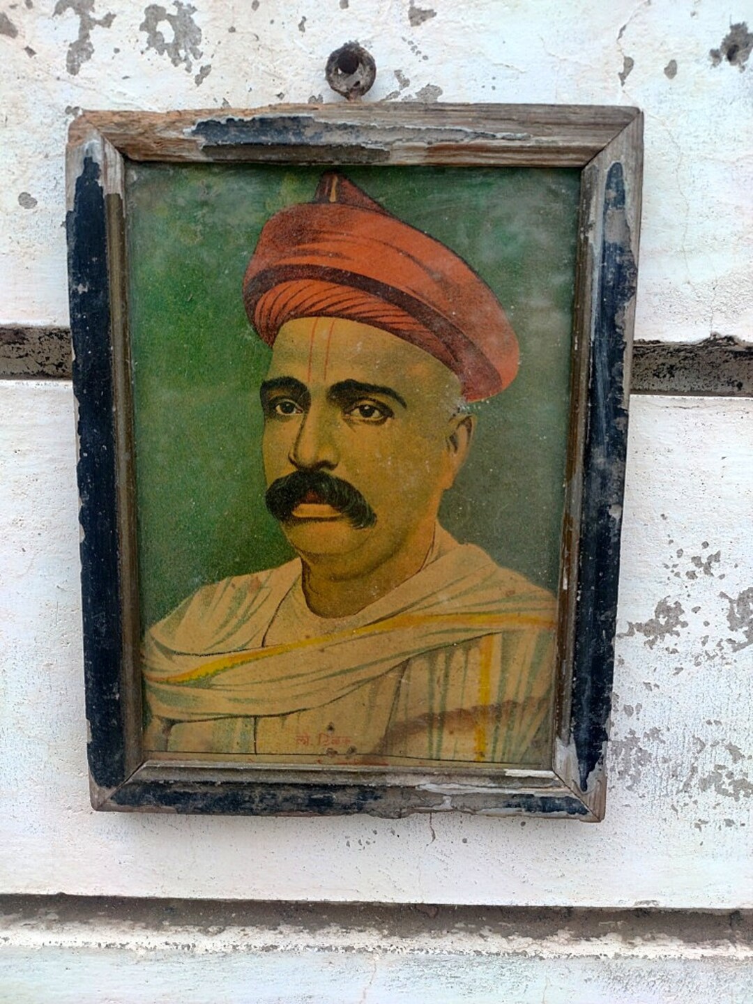 Antique Ravi Varma Print Old Original Lok Manya Tilak Litho Print ...