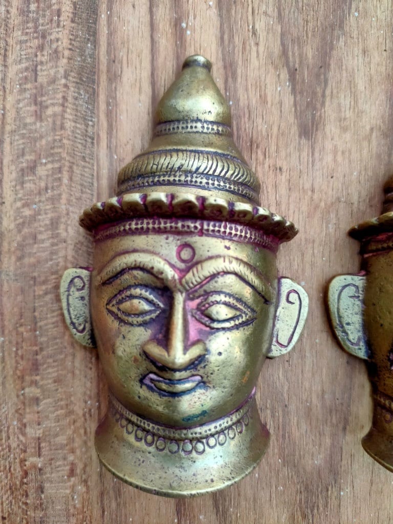 Antique Brass Shiva Parvati Face Statue Mukhalinga Mukhalingam - Etsy