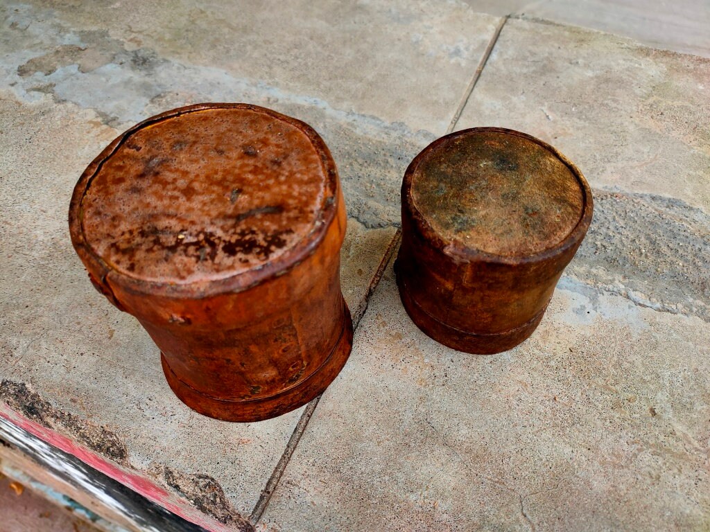 Antique Iron Rice Measurement Pot Hand Forged Rice Measure Pot Indoor ...