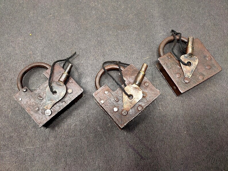 Antique Iron Padlock Old Iron Puzzle Lock Tricky Lock Screw | Etsy