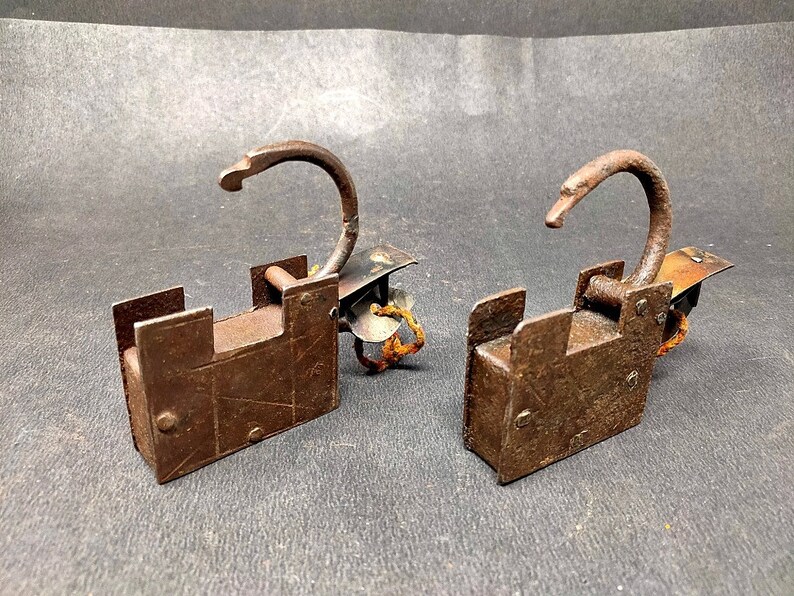 Antique Iron Tricky Padlock Old Hand Crafted Screw System Lock - Etsy