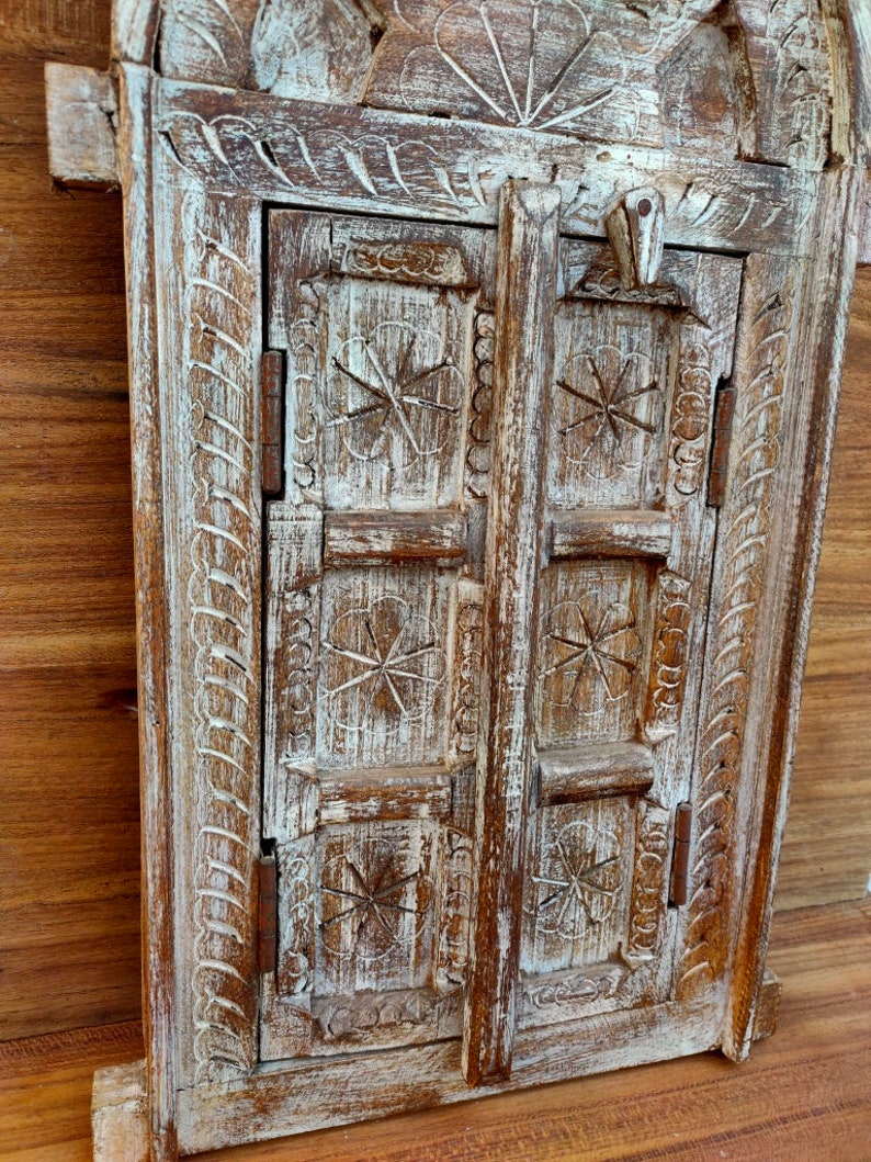 Wood Hand Floral Carved Window Door Framed Wooden Lock System - Etsy