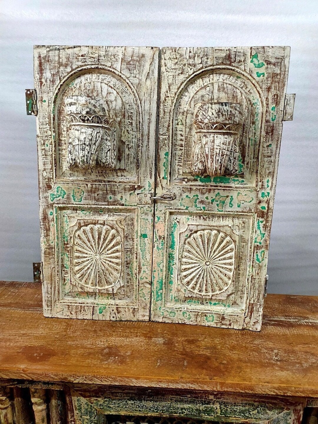 Old Whitewash Finish Statue Holder Unique Wall Hanging Candle - Etsy