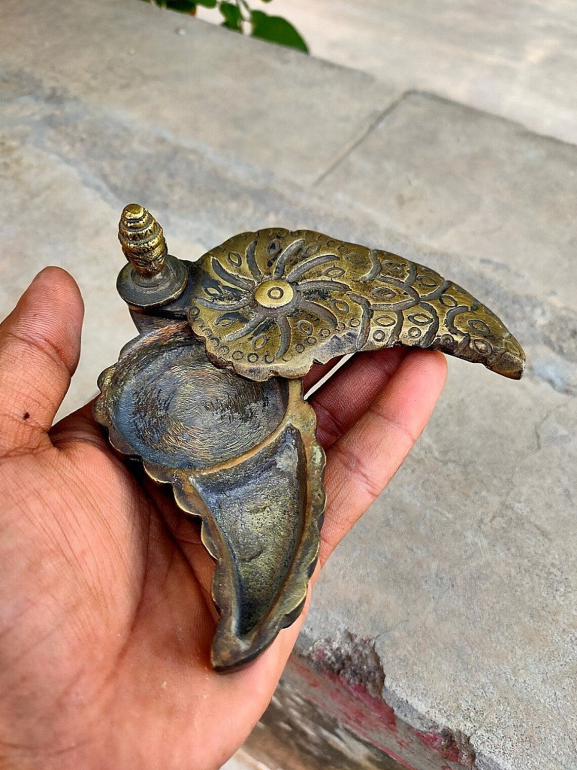 Old Brass Tikka Pot Old Hindu God Shiva Head Carved Kumkum Box | Etsy
