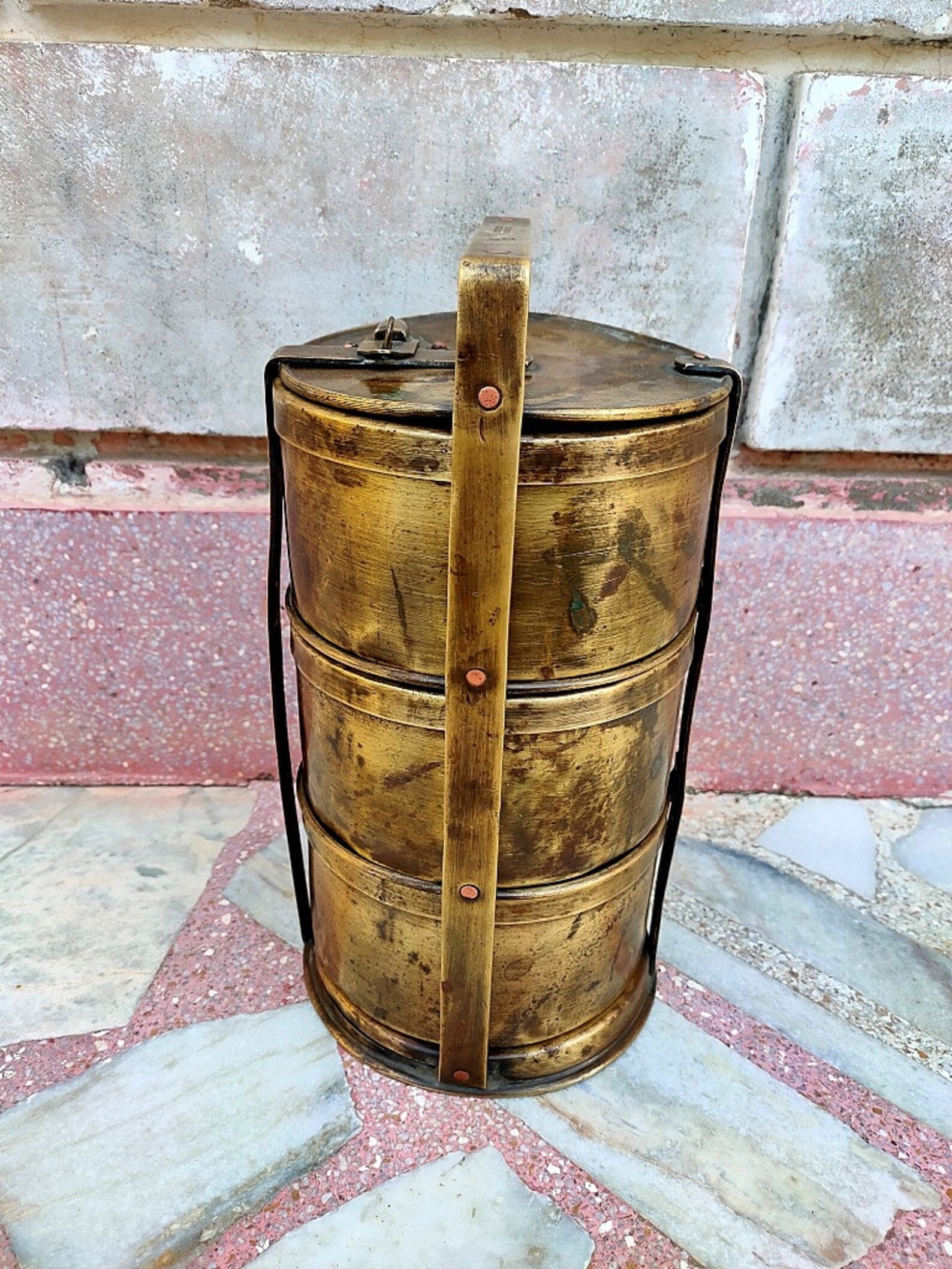 Antique Brass Lunch Box/ Brass Tiffin Box/ Brass Lunch Box/ - Etsy