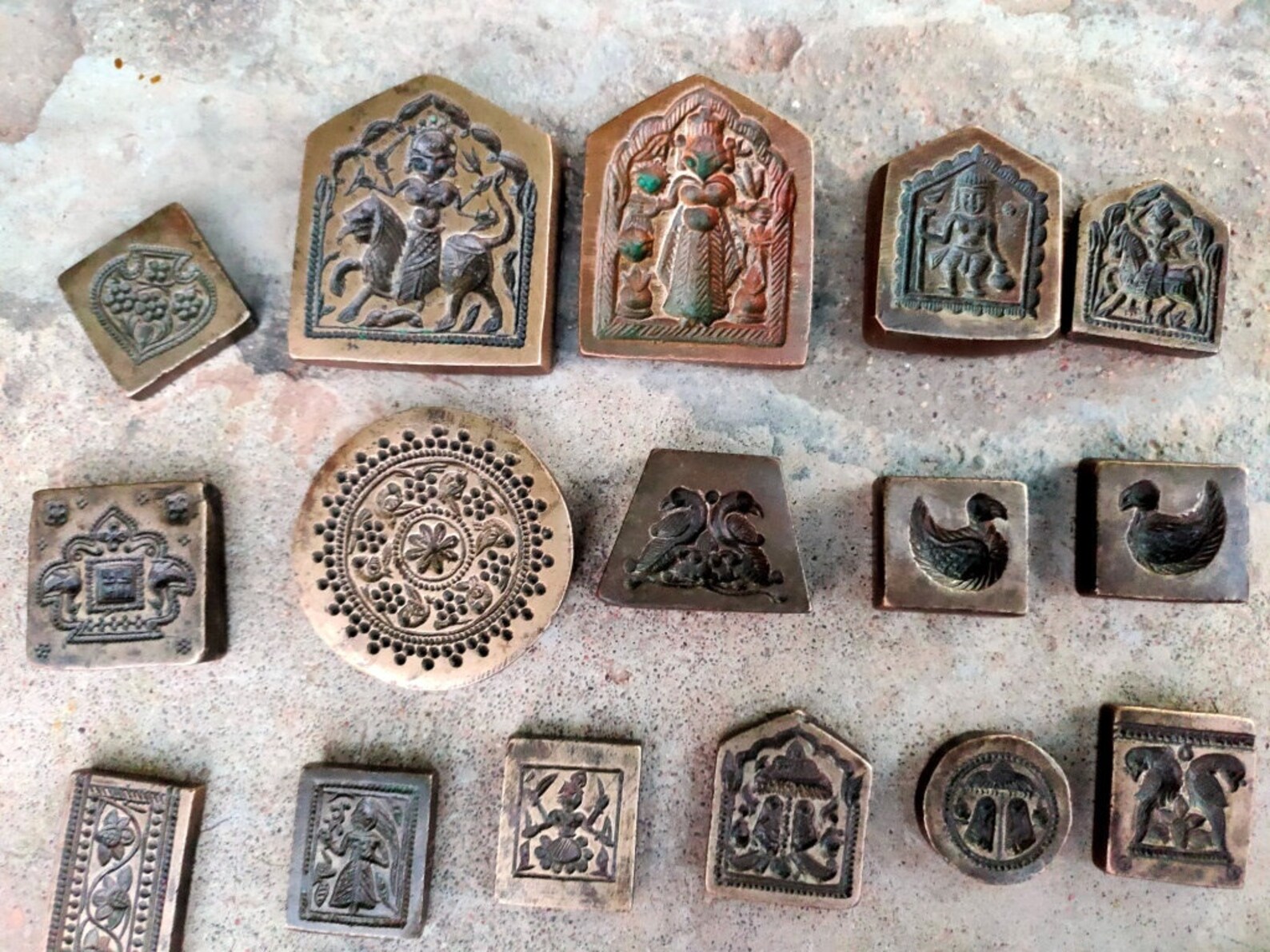 Antique Bronze Mold Hindu God Bronze Mold Hindu Goddess Mold Flower ...