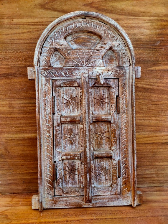Wood Hand Floral Carved Window Door Framed Wooden Lock System - Etsy