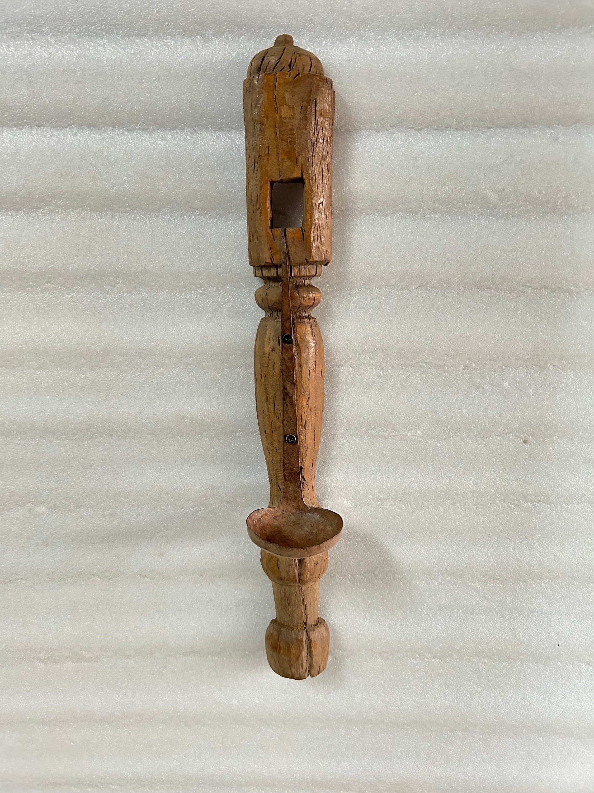 Old Reclaimed Charpai Leg Tea Light Holder Wooden Candle Holder Iron ...