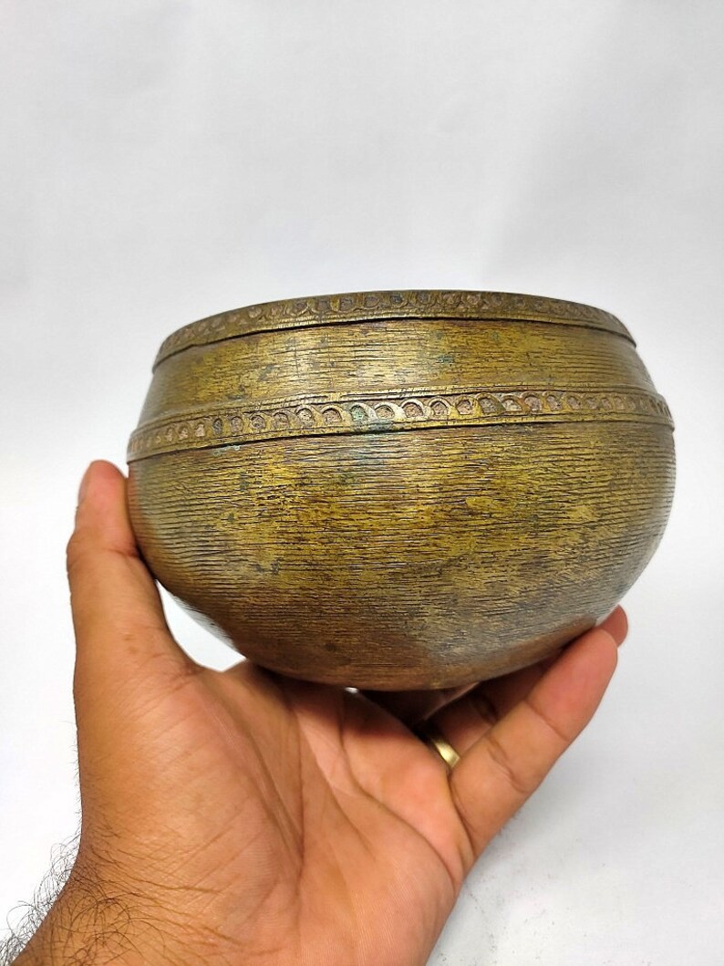 Antique Brass Pot Hand Carved Brass Planter Pot Indian Brass Pot Old ...