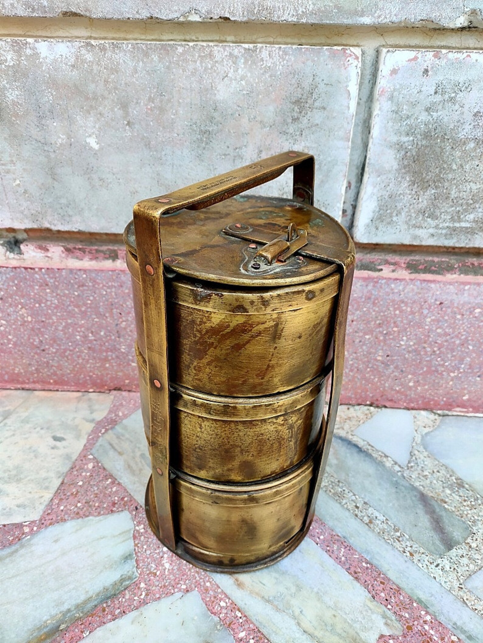 Antique Brass Lunch Box/ Brass Tiffin Box/ Brass Lunch Box/ - Etsy