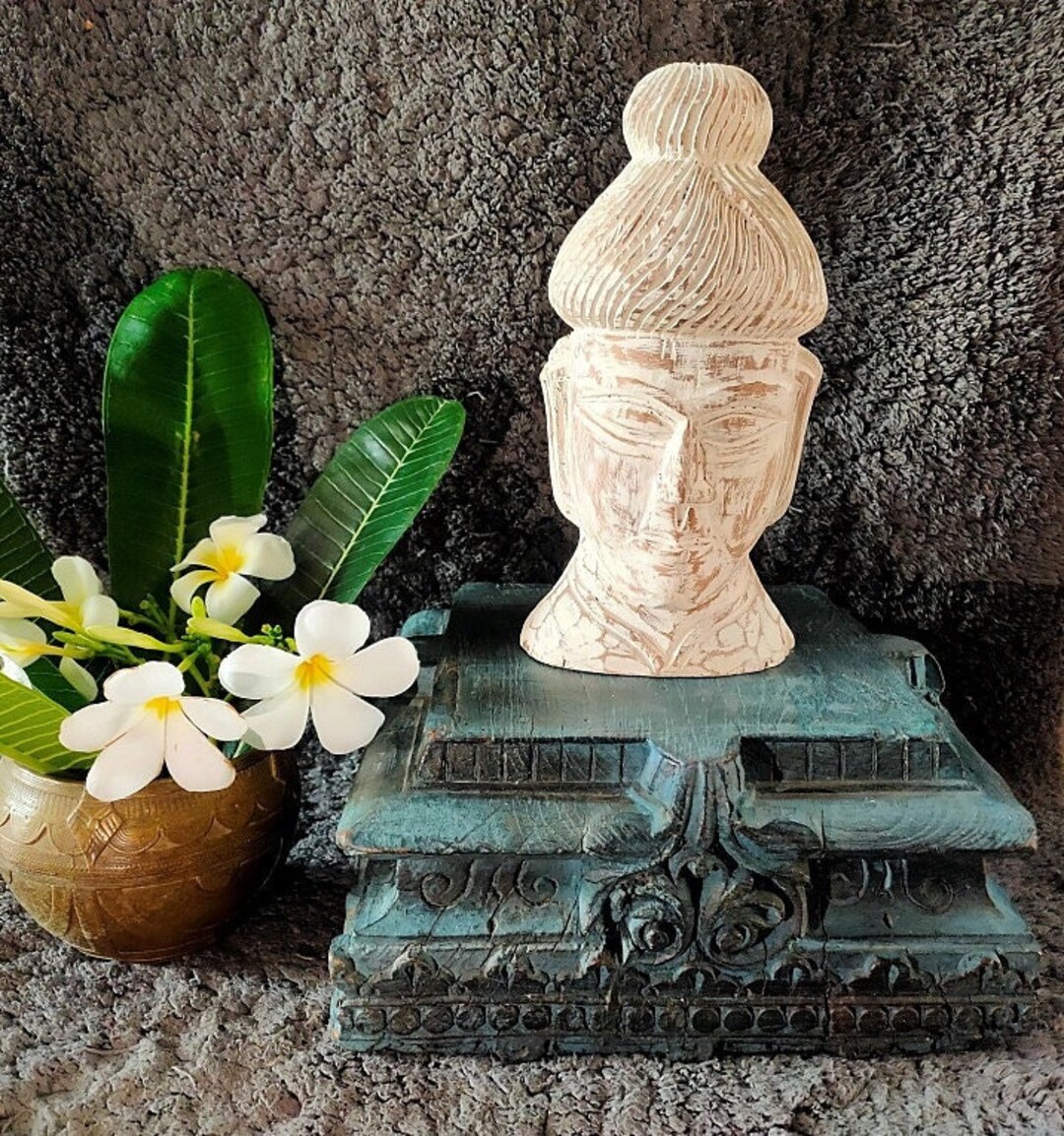 Wooden Man Face Statue Antique Look Fine Hand Carved Wooden Man Face ...