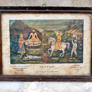 Antique Original Hindu God Ramdev Litho Print Old Hindu Priest Print ...