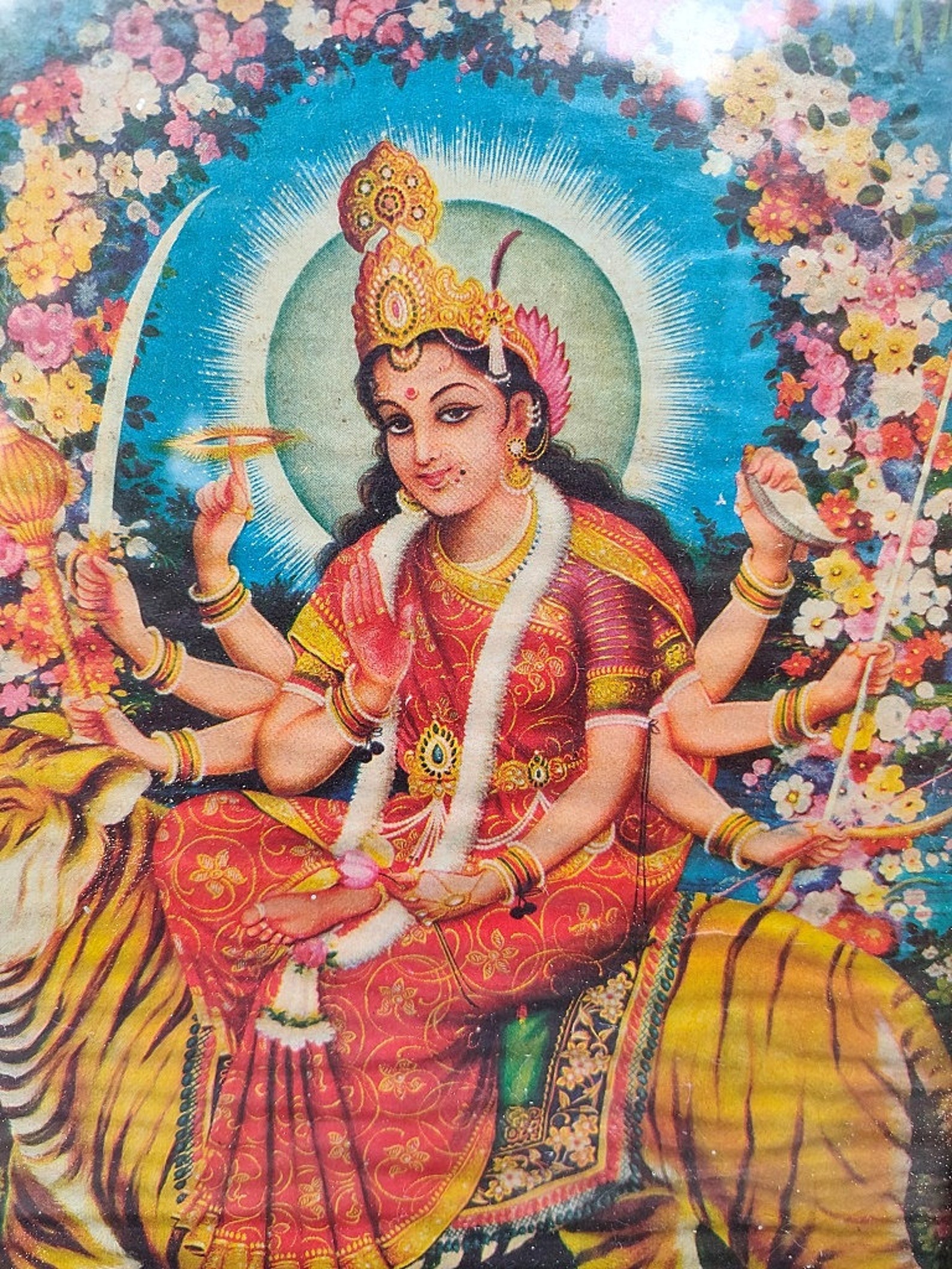 Antique Hindu Goddess Ambe Mata Wooden Frame Old Religious - Etsy UK