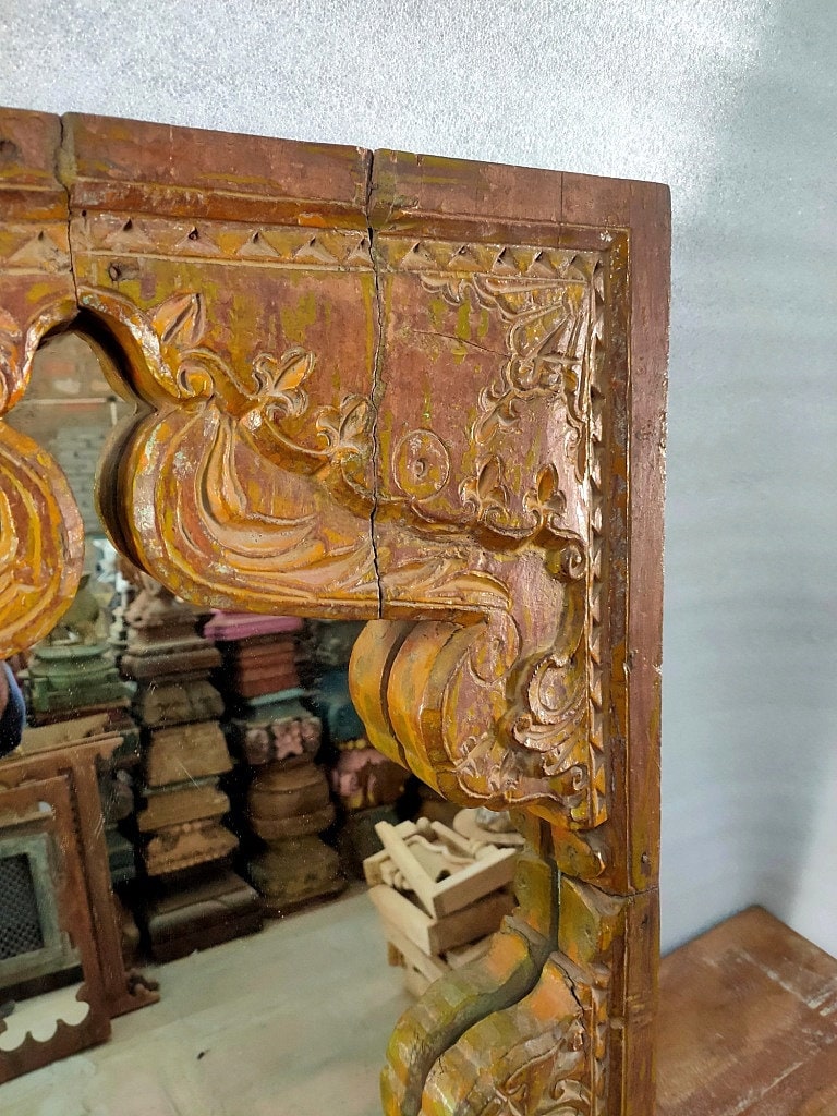 Old Wooden Mirror Frame Hand Carved Old Mirror Hand Made - Etsy