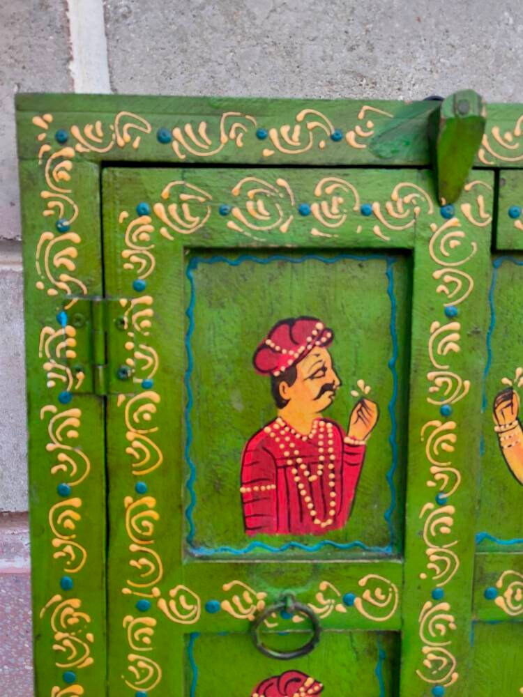 Antique Look Wooden Hand Painted Window Flower King Queen Painted Door ...