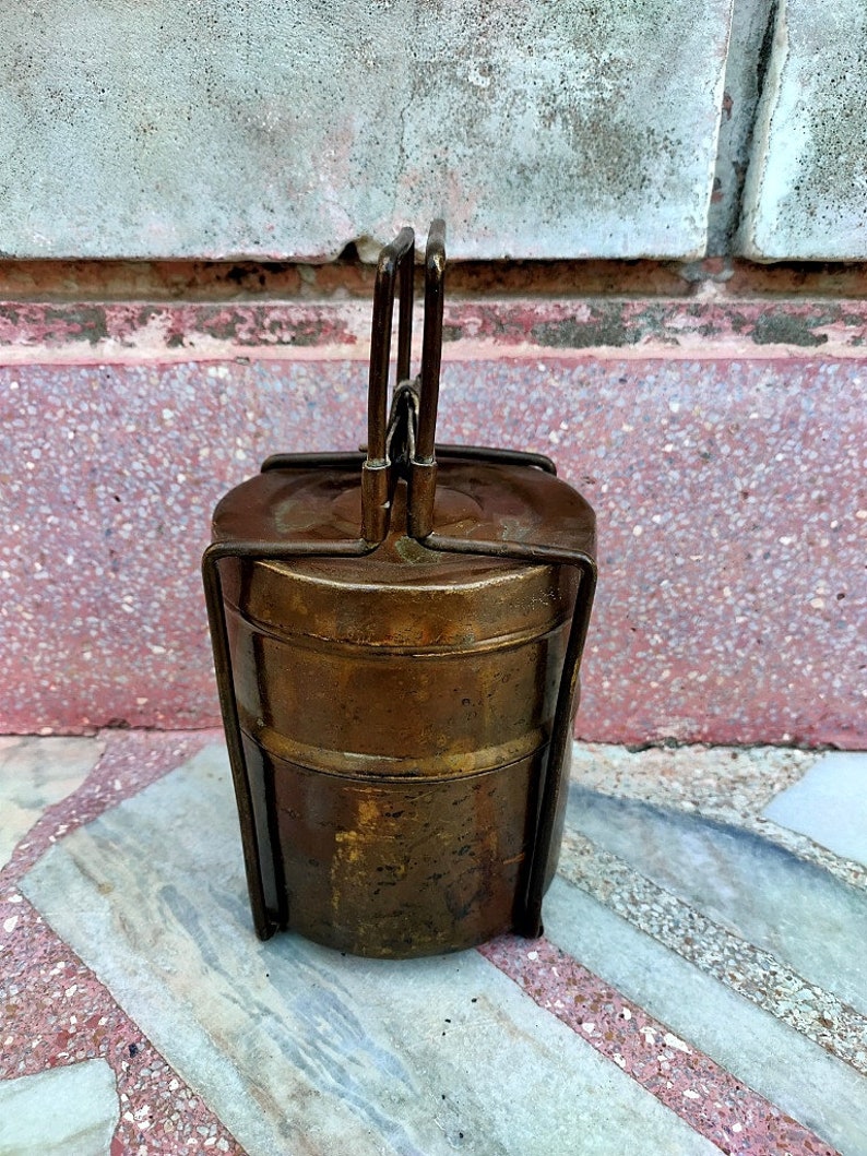 Vintage Brass Lunch Box/ Brass Tiffin Box/ Brass Lunch Box/ | Etsy
