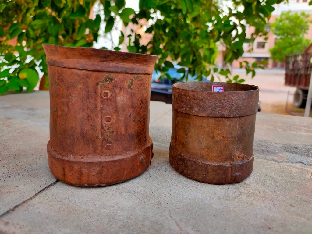 Antique Iron Rice Measurement Pot Hand Forged Rice Measure Pot Indoor ...