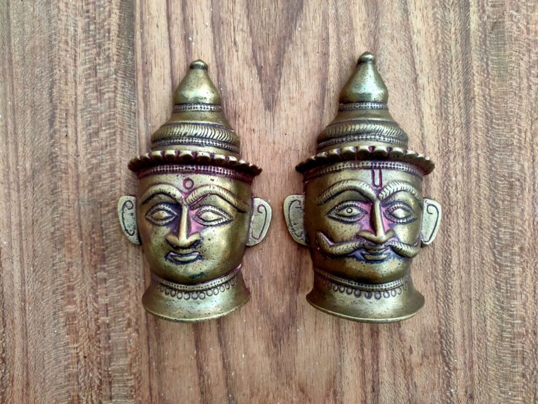 Antique Brass Shiva Parvati Face Statue Mukhalinga Mukhalingam Old ...