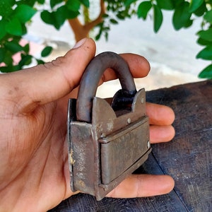 Antique Iron Puzzle Padlock Unique Shape Lock Tricky System - Etsy