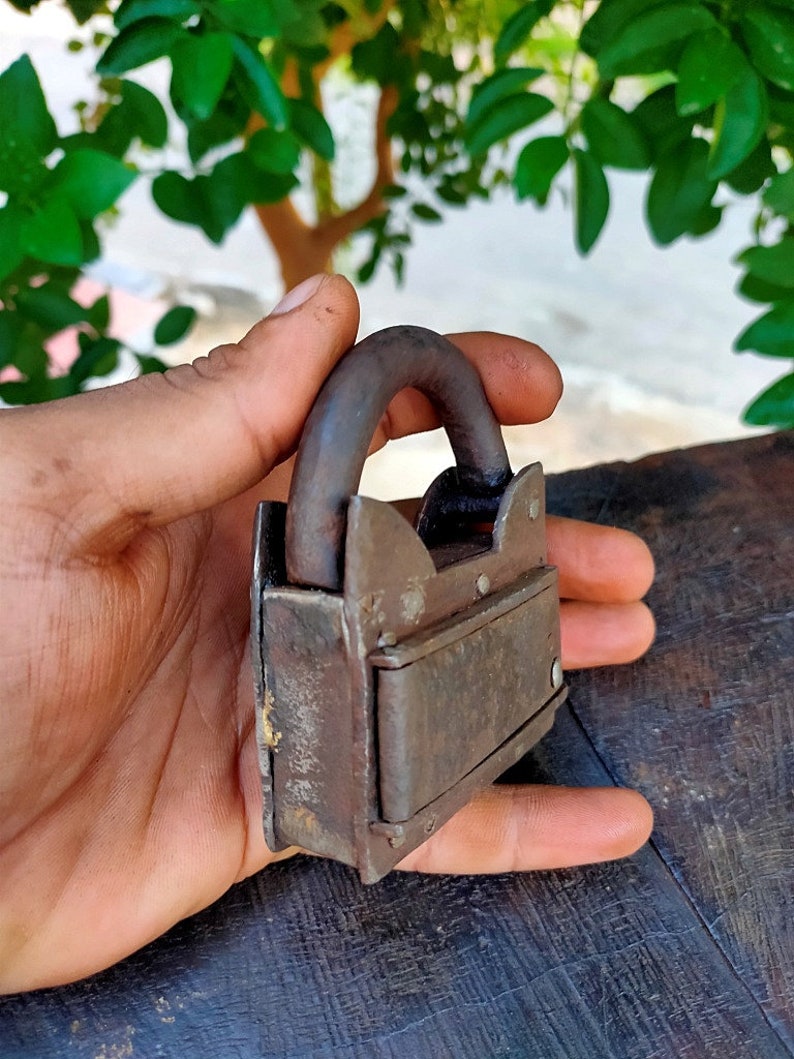 Antique Iron Puzzle Padlock Unique Shape Lock Tricky System - Etsy