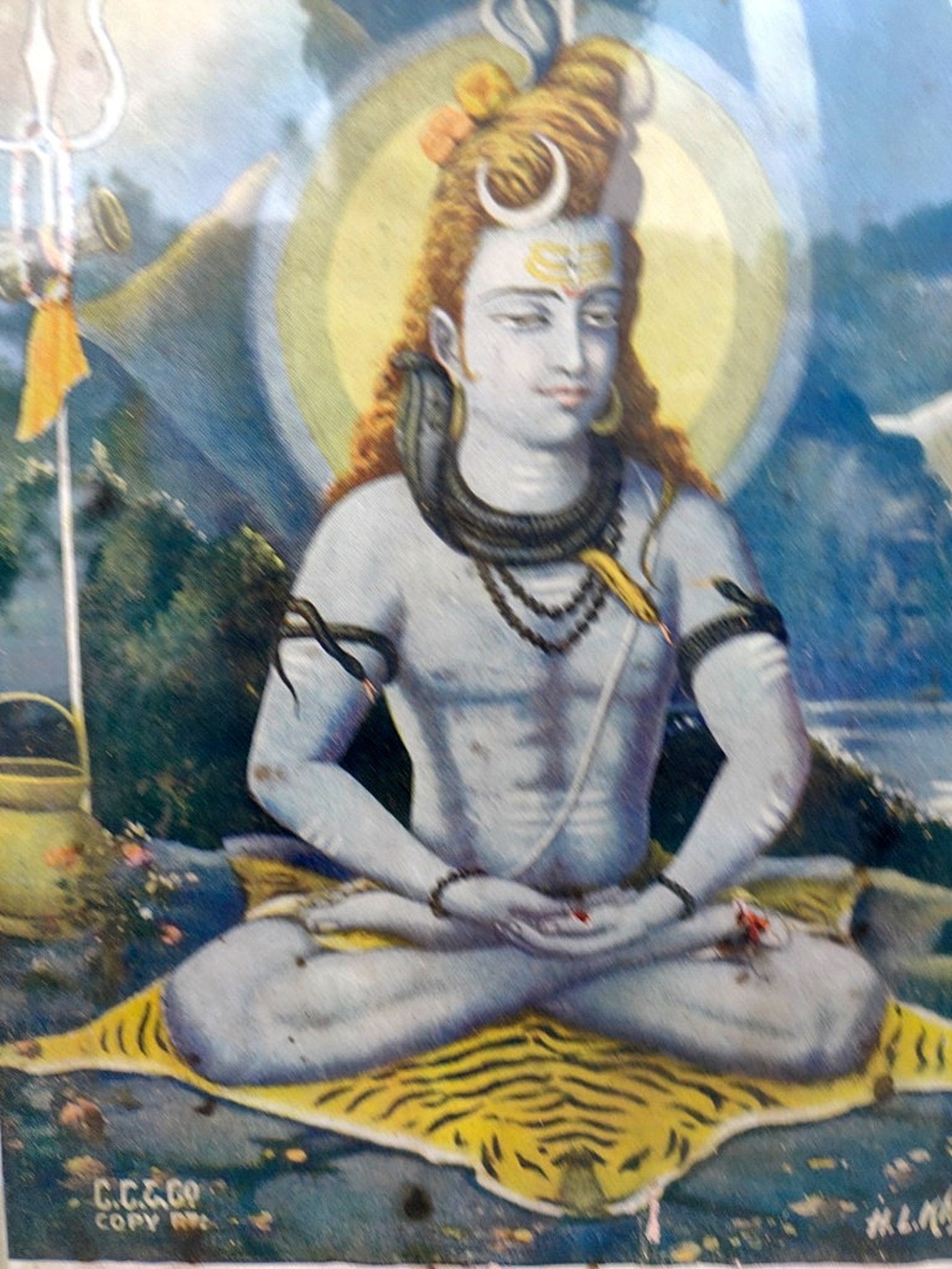 Antique Original Hindu God Shiva Litho Print Old Hindu God - Etsy