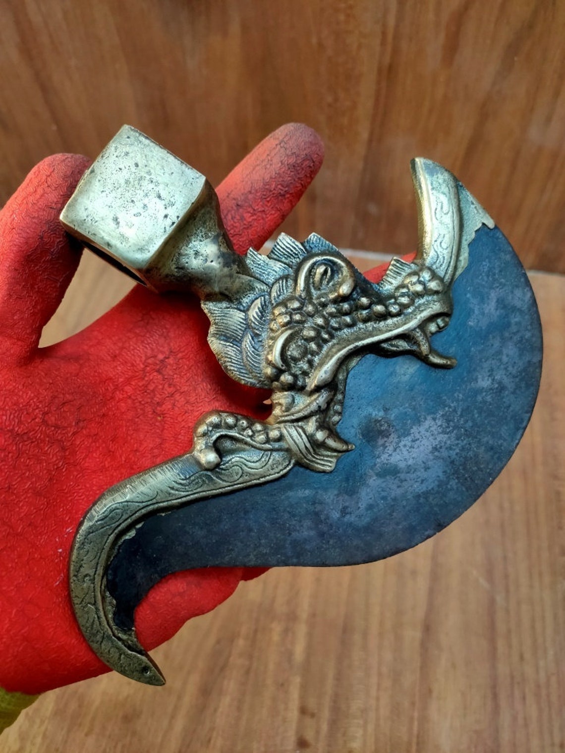 Brass Axe Head Unique Floral Carved Iron Blade Axe Head | Etsy