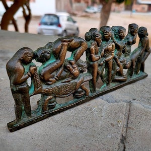 Antique Brass Erotic Figure Love Making Statue Hand Carved Old Nude ...