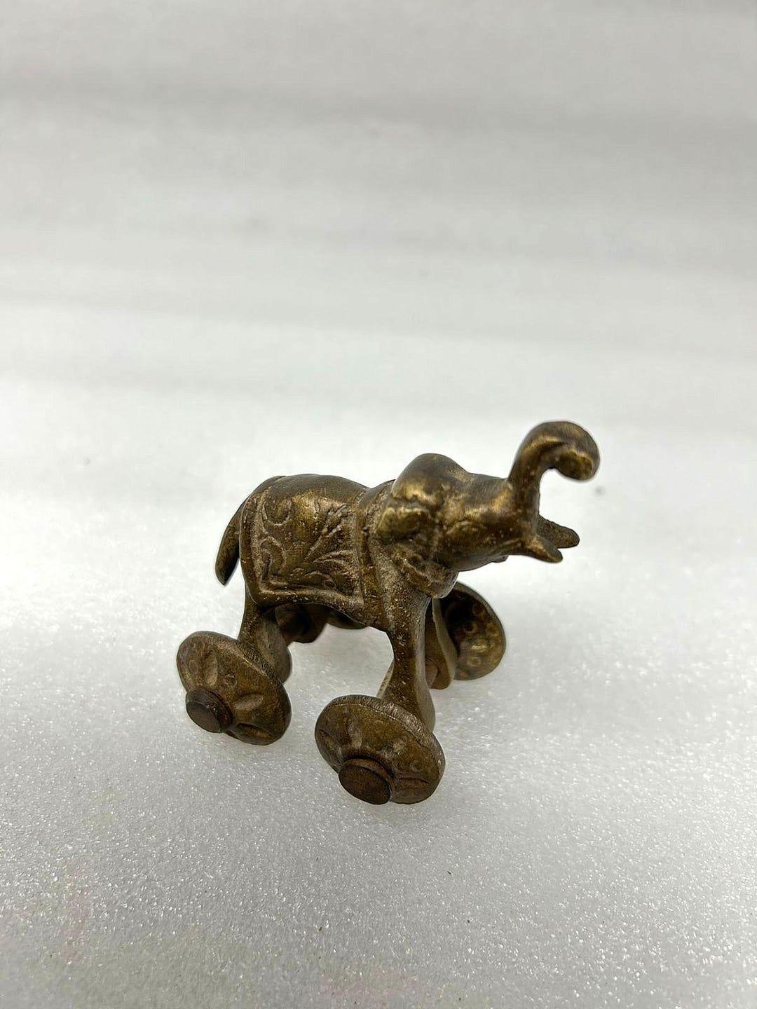 Vintage Brass Hand Crafted Animal Elephant Statue Figure Old Solid ...