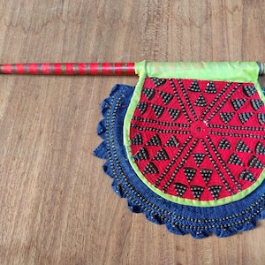 Vintage Beads Work Hand Fan Old Unique Thread Work Hand Hold Fan Ethnic ...