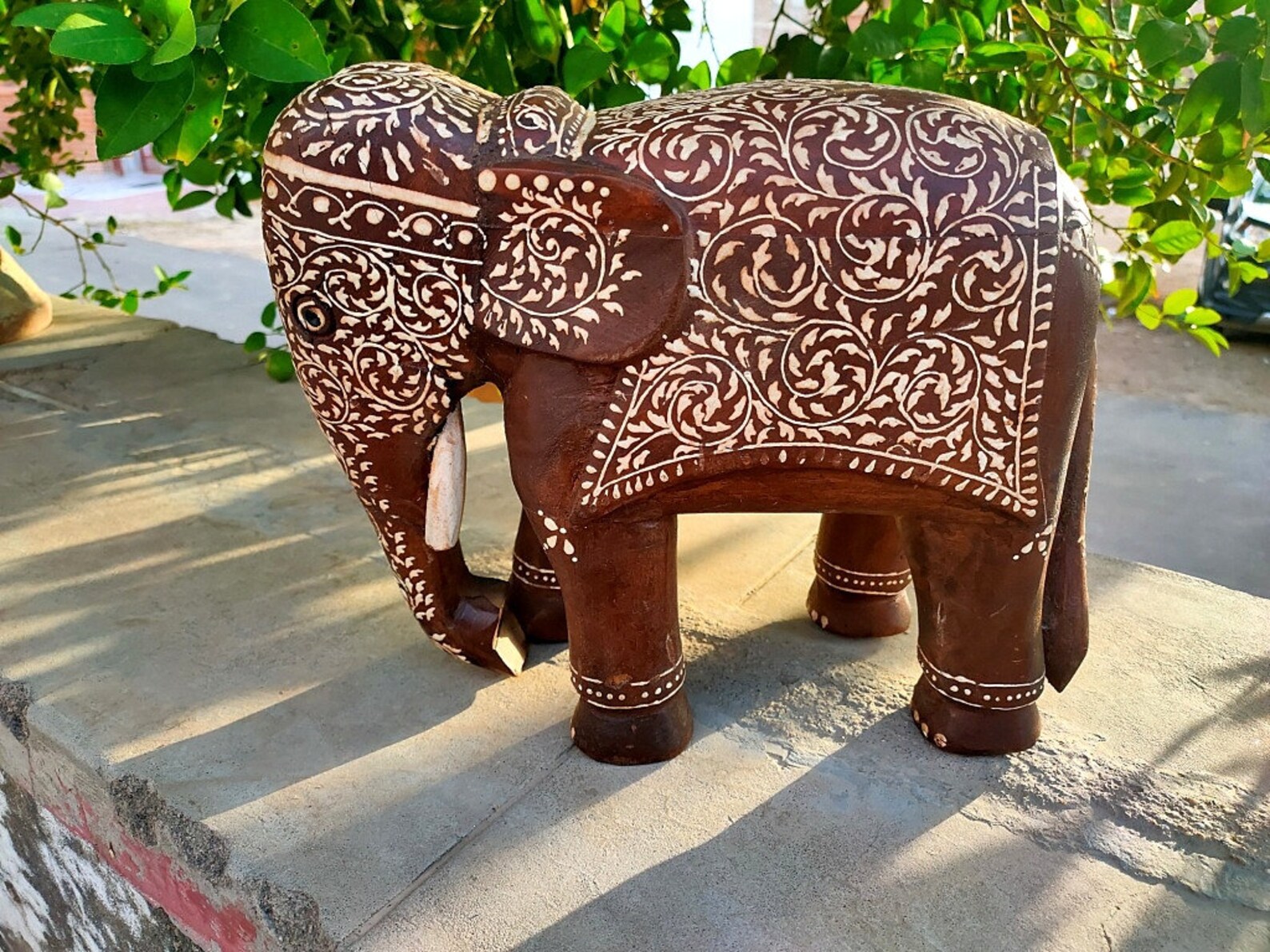 Vintage Elephant Statue Statuette Old Wooden Elephant Figure - Etsy