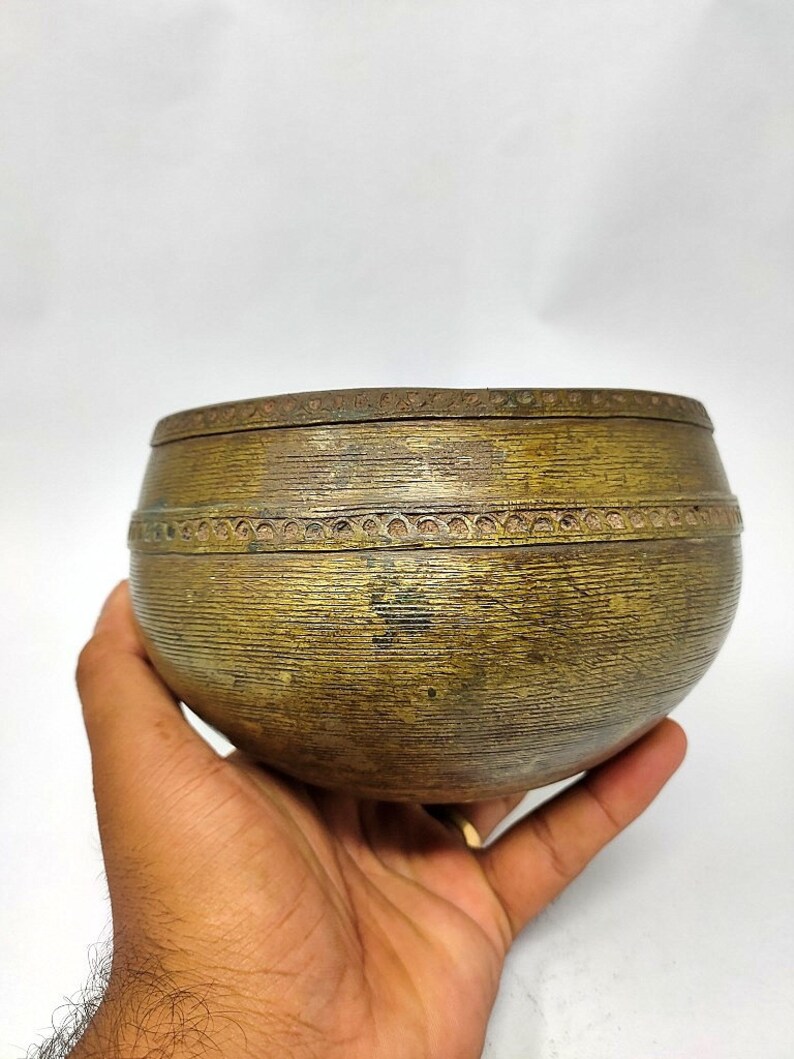 Antique Brass Pot Hand Carved Brass Planter Pot Indian Brass Pot Old ...