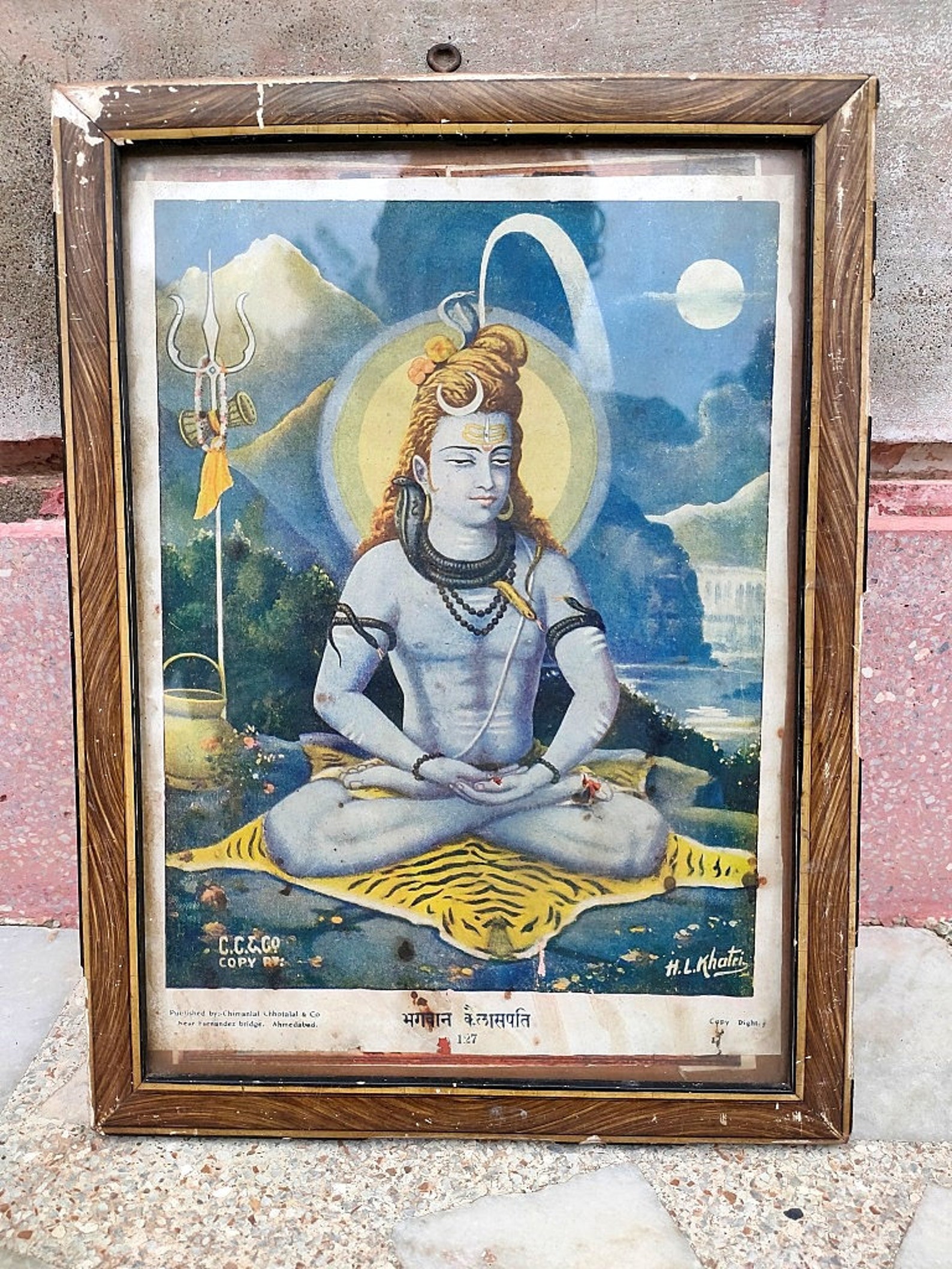 Antique Original Hindu God Shiva Litho Print Old Hindu God - Etsy