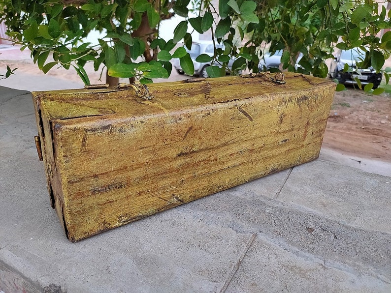 Vintage Brass Work Iron Box Indian Iron Smith Box Money Box - Etsy