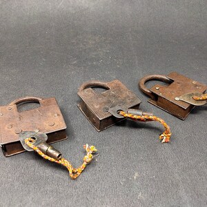 Antique Iron Tricky Padlock Old Hand Crafted Screw System Lock Hand ...
