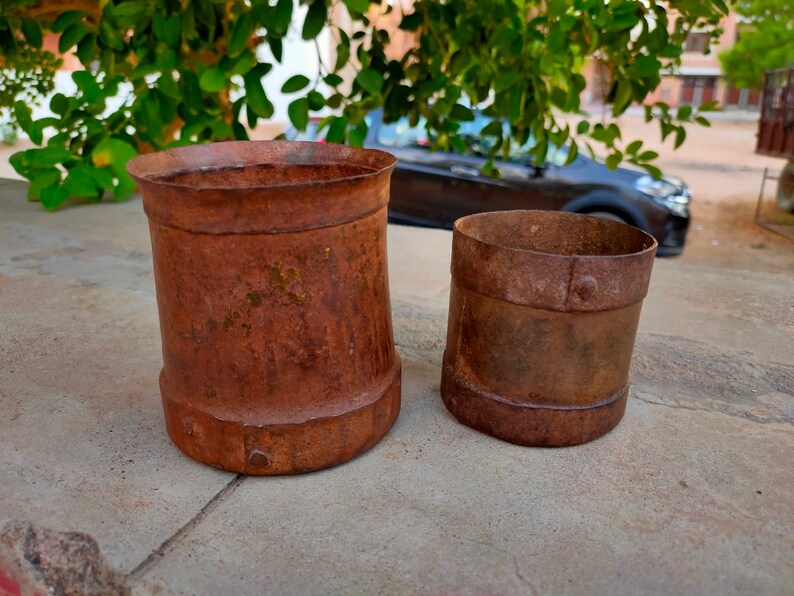Antique Iron Rice Measurement Pot Hand Forged Rice Measure Pot Indoor ...
