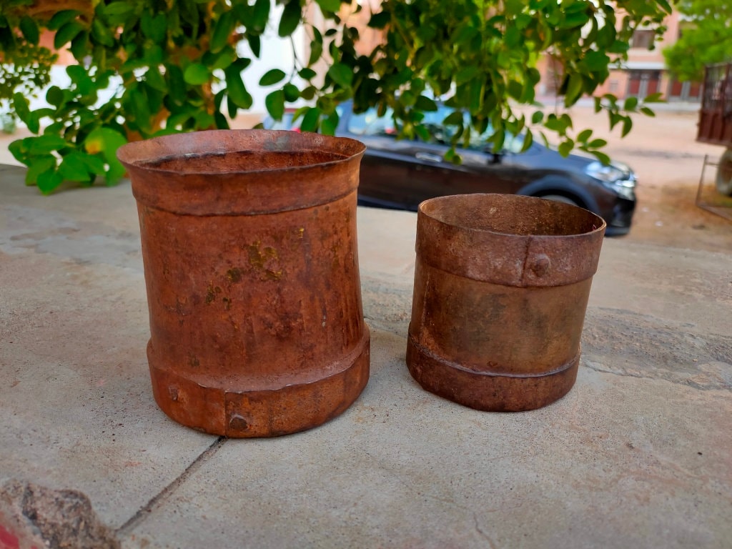 Antique Iron Rice Measurement Pot Hand Forged Rice Measure Pot Indoor ...