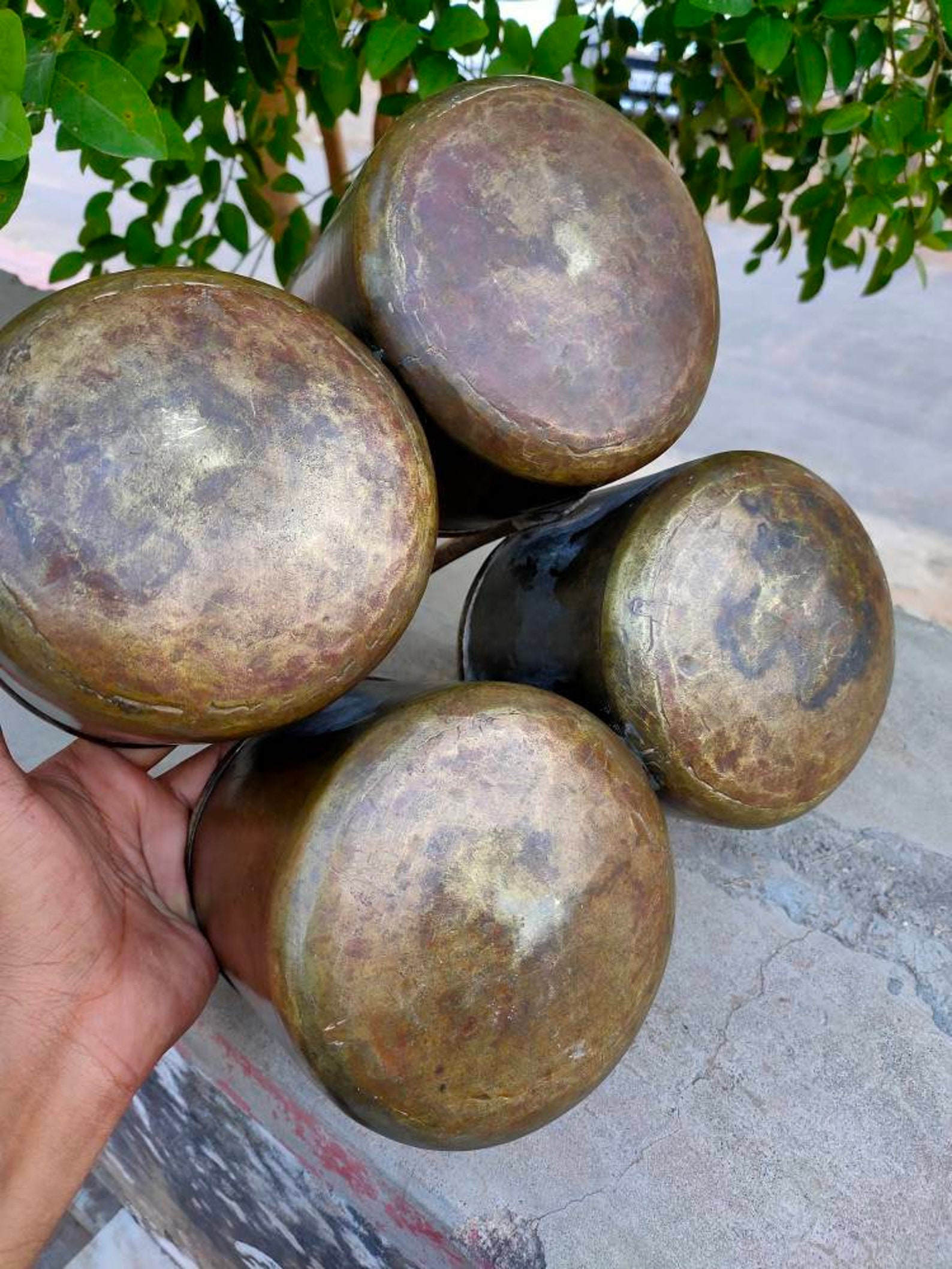 Antique Brass Spoon Holder Old Hand Crafted 4 Container Pot - Etsy