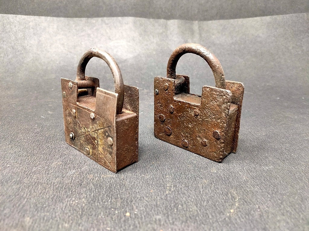 Antique Iron Tricky Padlock Old Hand Crafted Screw System Lock - Etsy