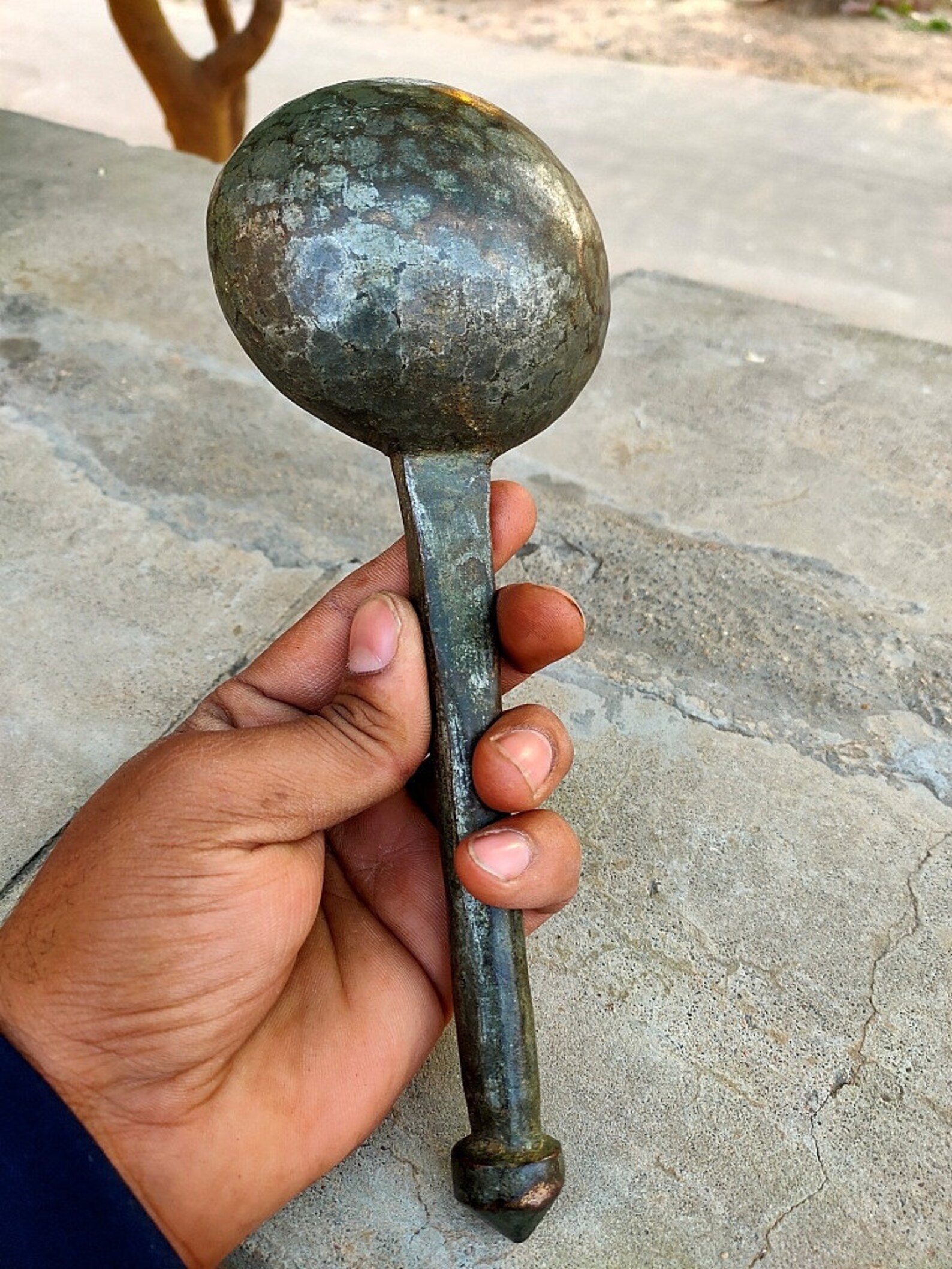 Antique Brass Spoon Vegetable Spoon Hand Made Hammered Design Spoon Old ...