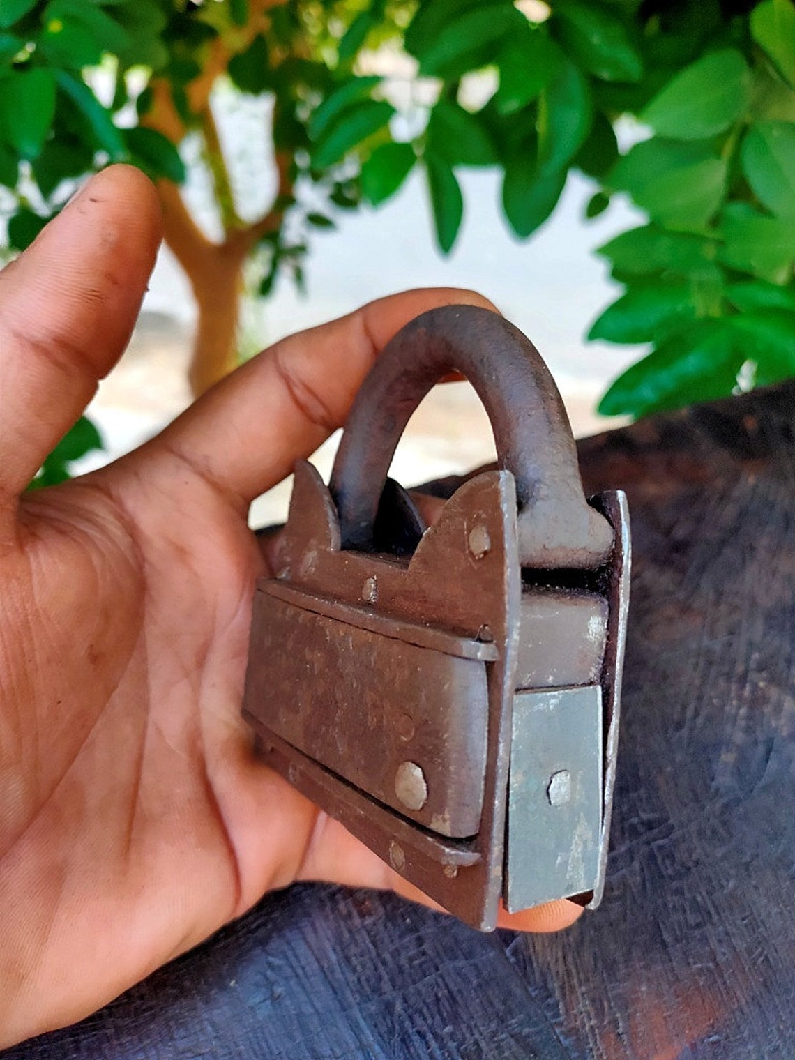 Antique Iron Puzzle Padlock Unique Shape Lock Tricky System | Etsy