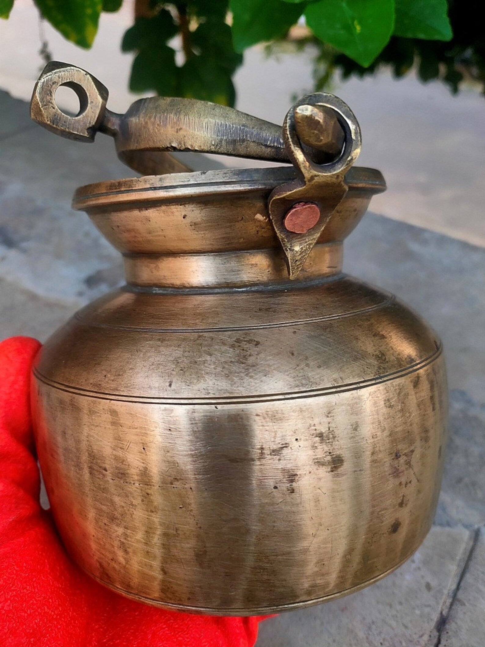Vintage Brass Water Pot With Handle Old Hanging Planter Indian - Etsy